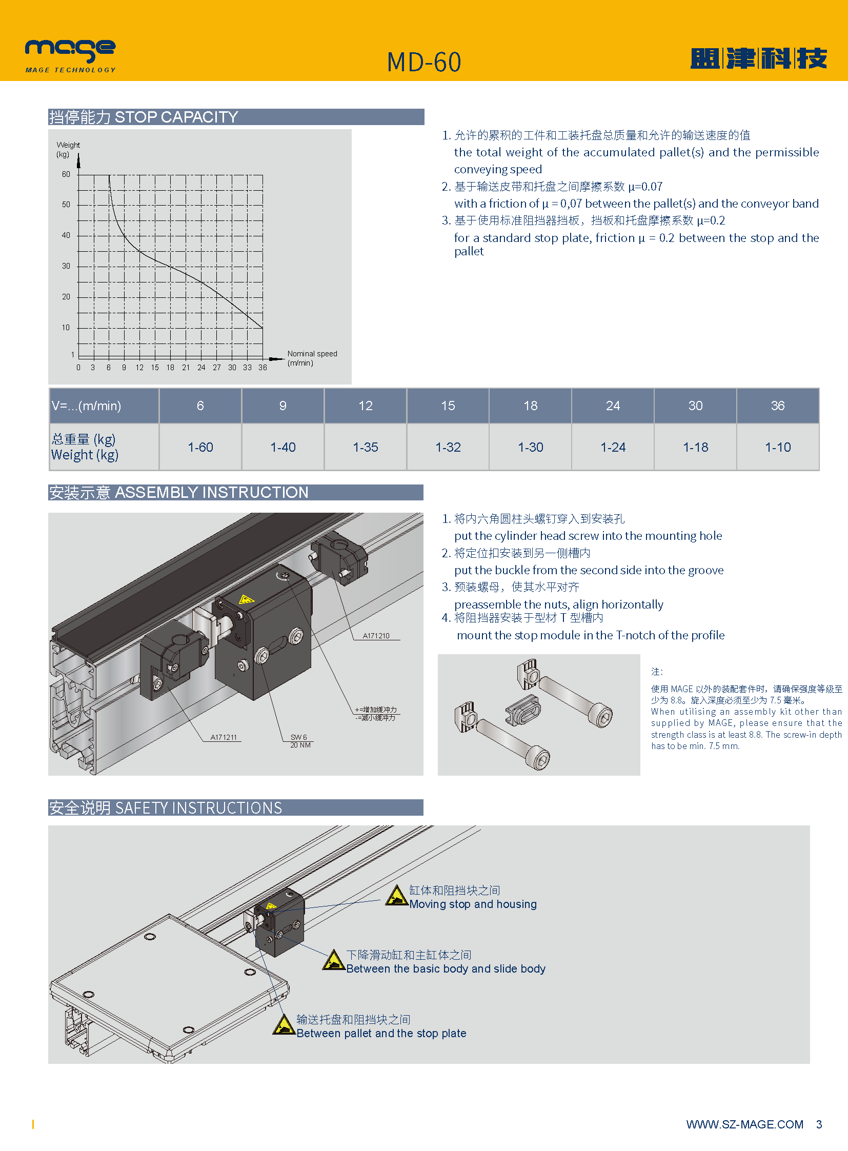 MD-60气动缓冲阻挡器 - 阻挡器丨苏州盟津自动化科技有限公司